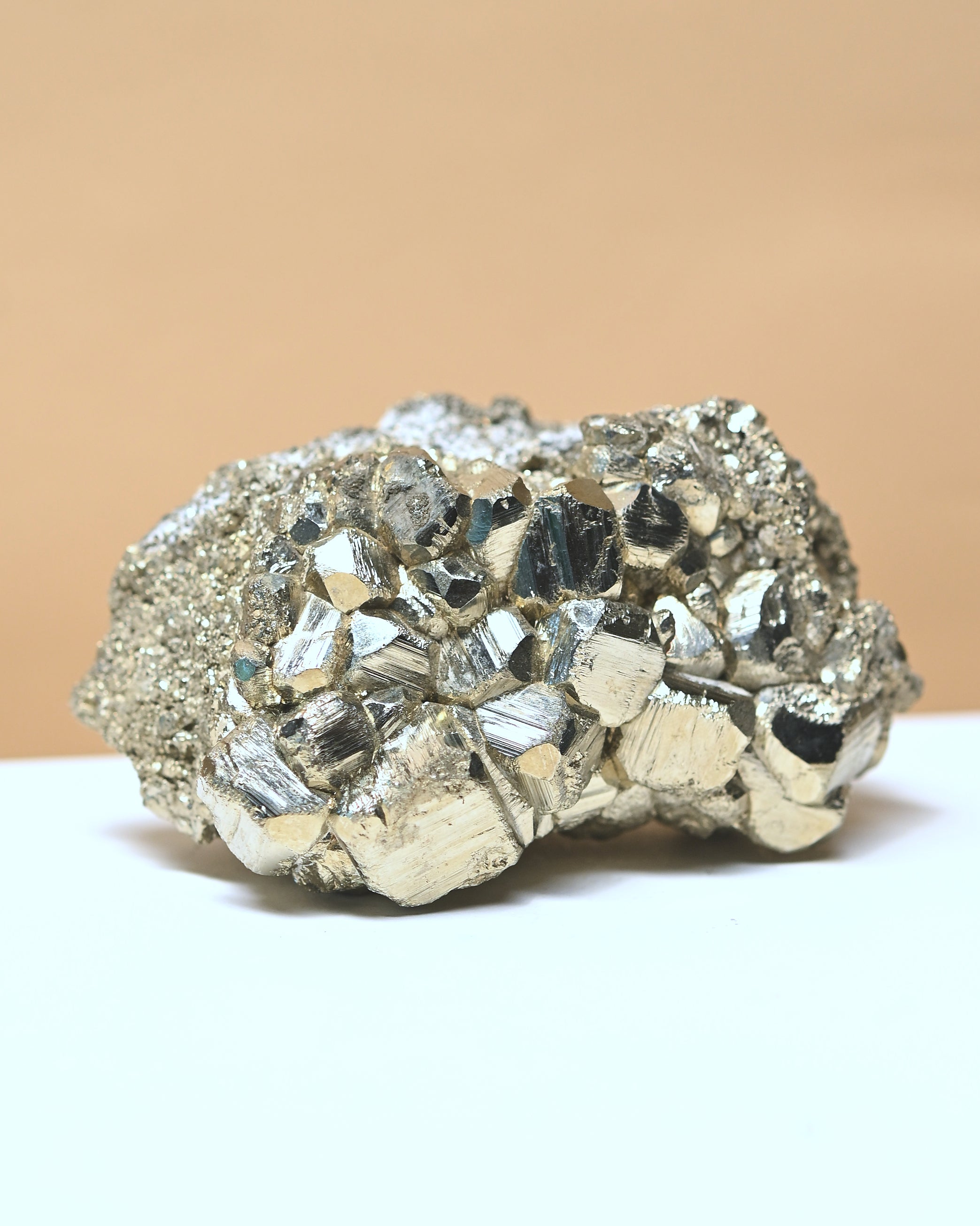 Peruvian Pyrite Cluster – Natural Cubic Crystal 3in – CRYSTALS.COM
