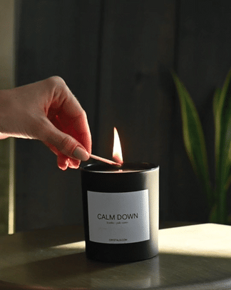 CALM DOWN Candle - palo santo candle non-toxic, coconut wax – CRYSTALS.COM