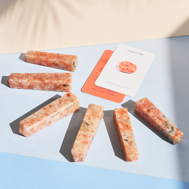 Sunstone crystal obelisk, Real Crystals, Fast Shipping – CRYSTALS.COM